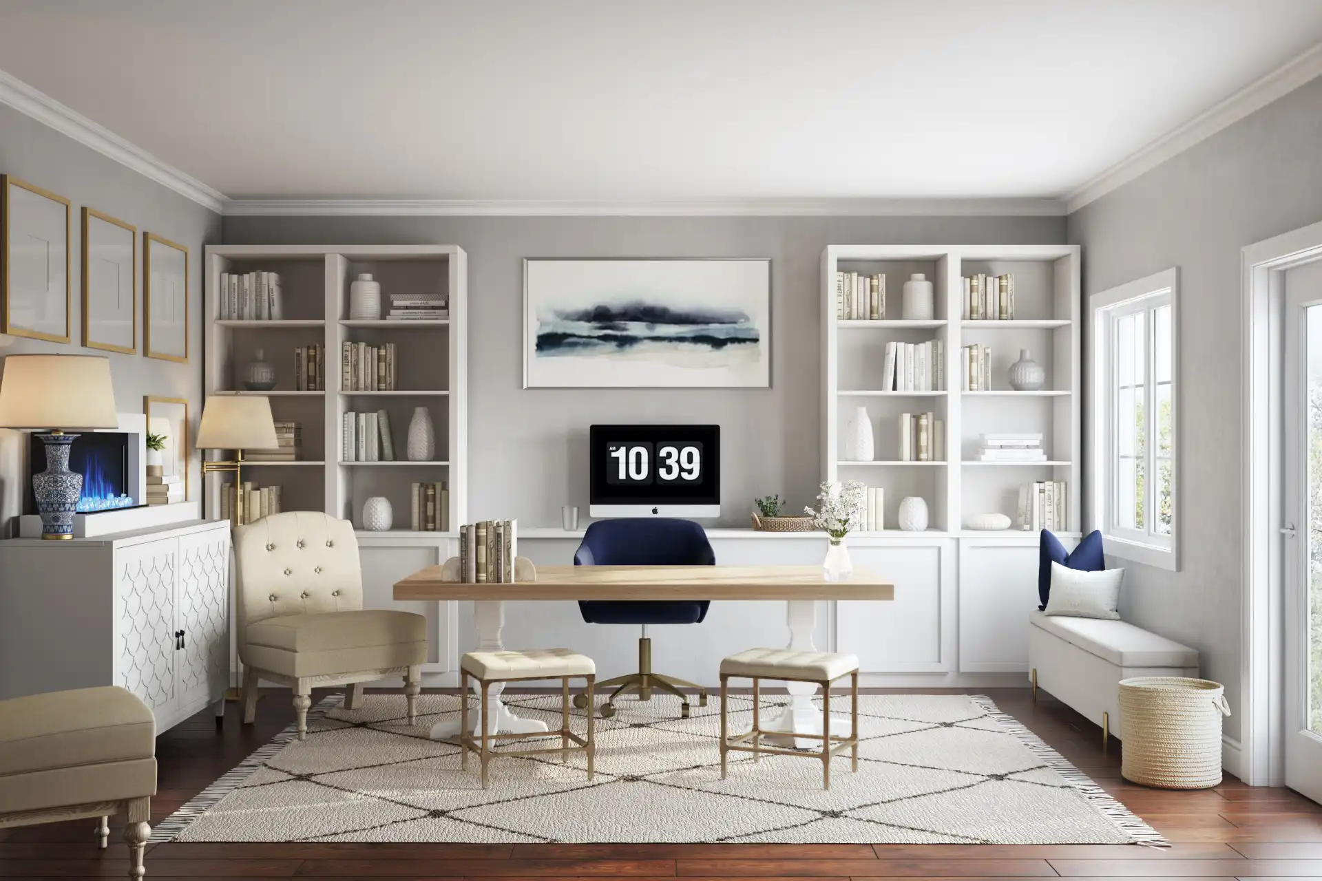 Preppy, contemporary office ideas by Kelcy | Havenly