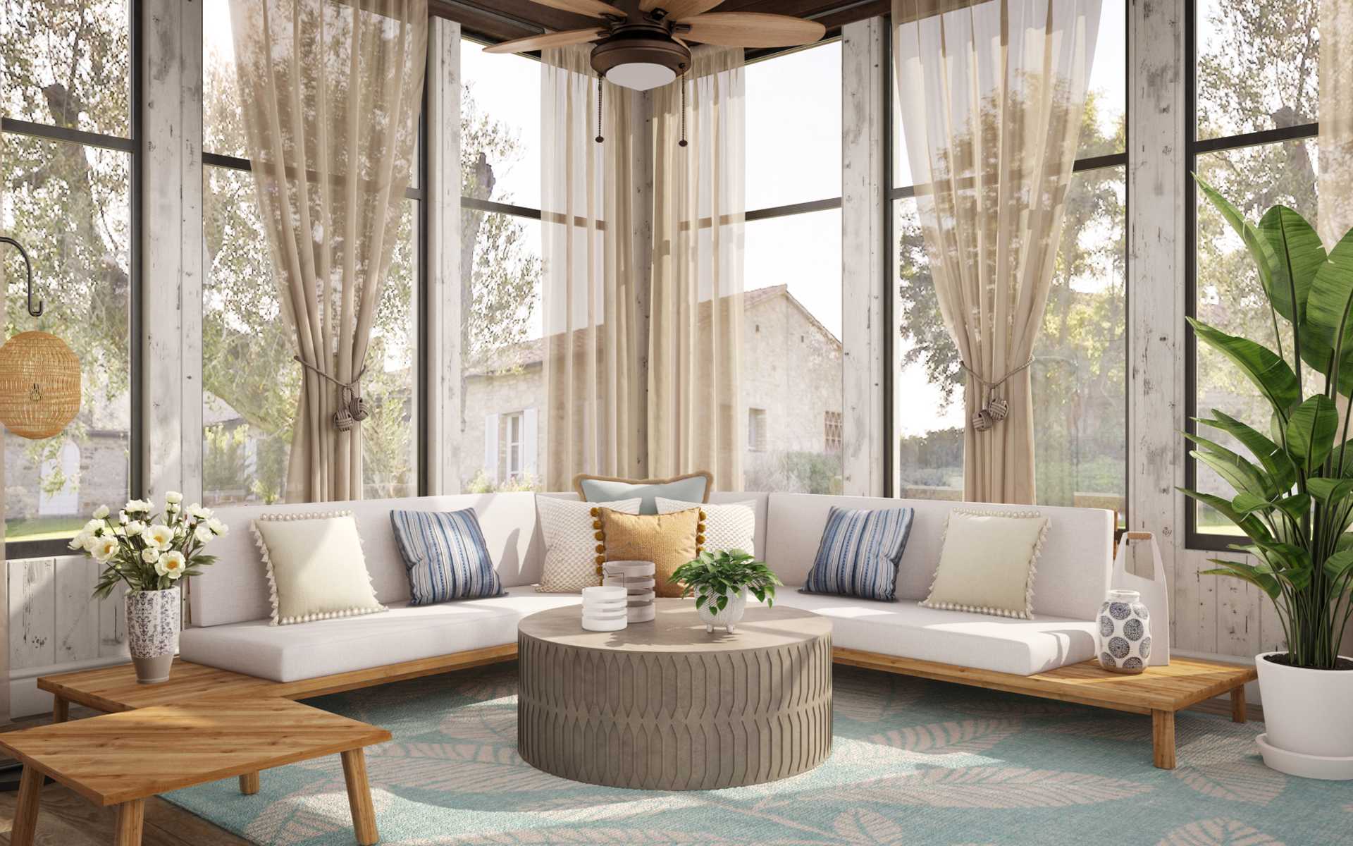 Modern, Coastal, Transitional Living Room Design by Havenly Interior ...