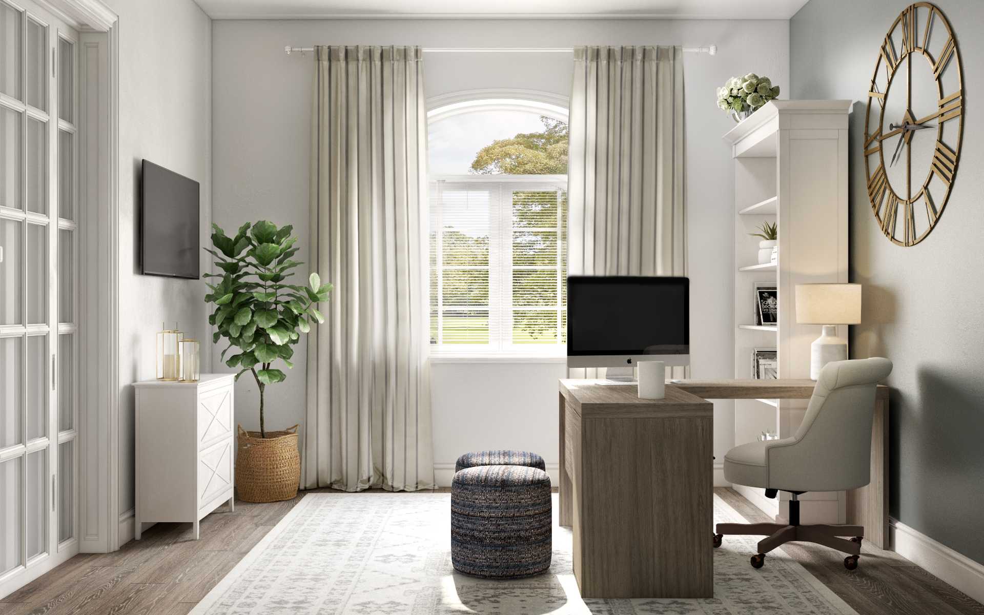 Modern, Classic, Coastal, Farmhouse Office Design by Havenly Interior ...