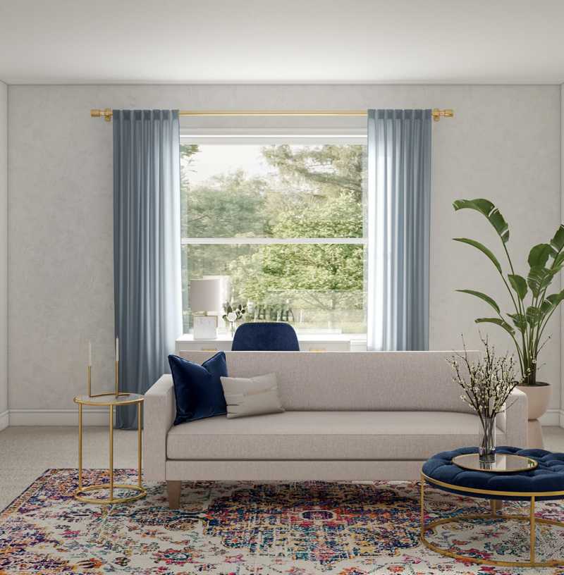 Contemporary, Preppy Office Design by Havenly Interior Designer Kelcy