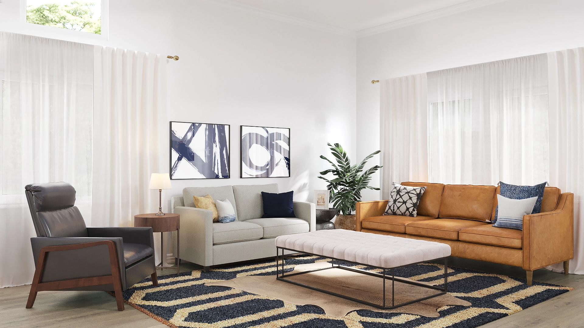 Lesa genuine leather sofa store