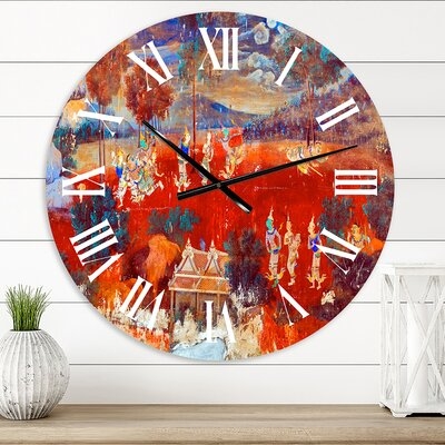 Painted Mural On Royal Palace In Colombia - Traditional Wall Clock ...