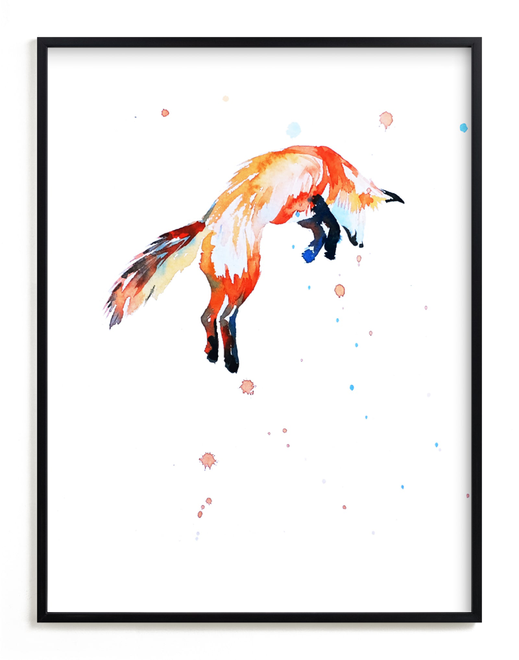 fox jumping drawing